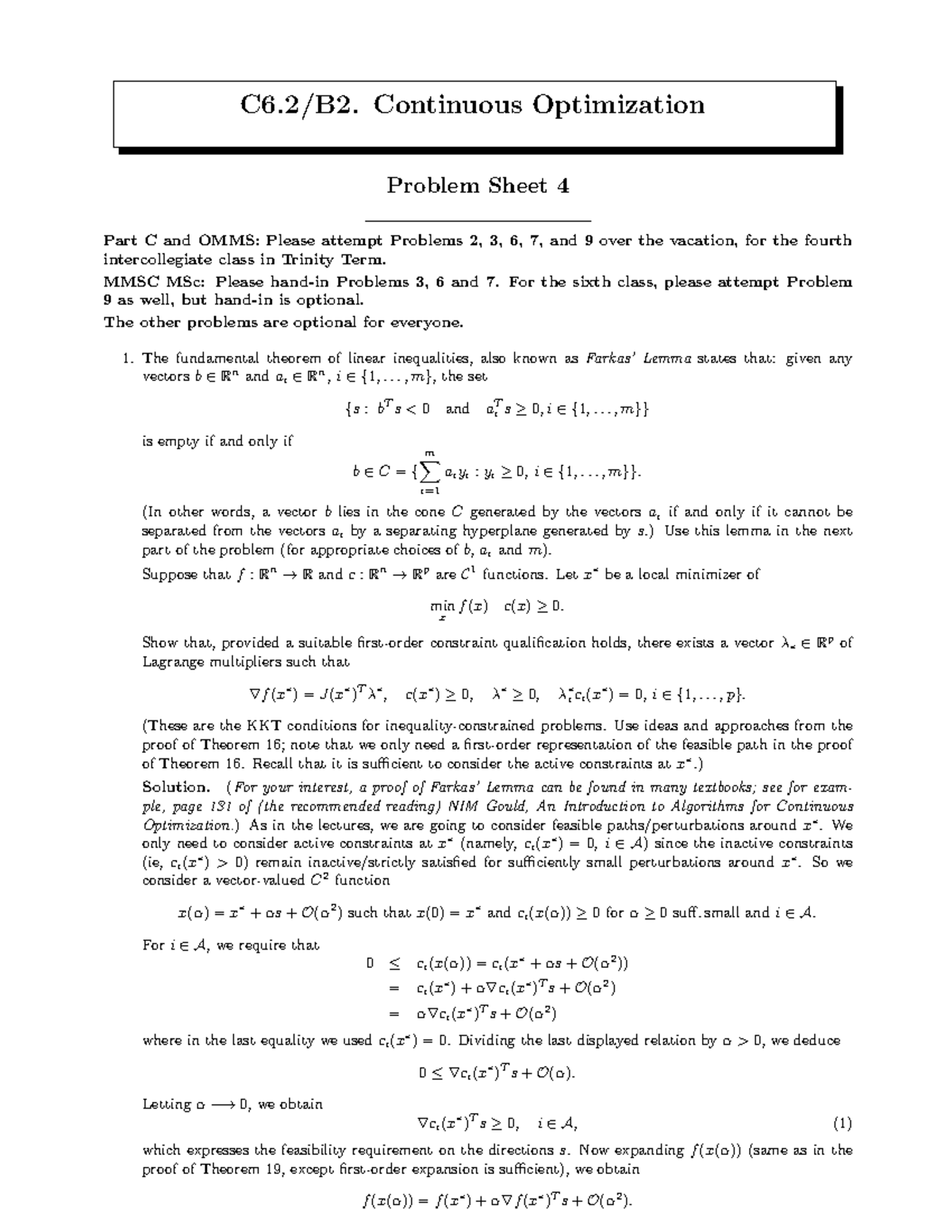 C6.2Problem Sheet 4Solutions-2023part - C6/B2. Continuous Optimization ...