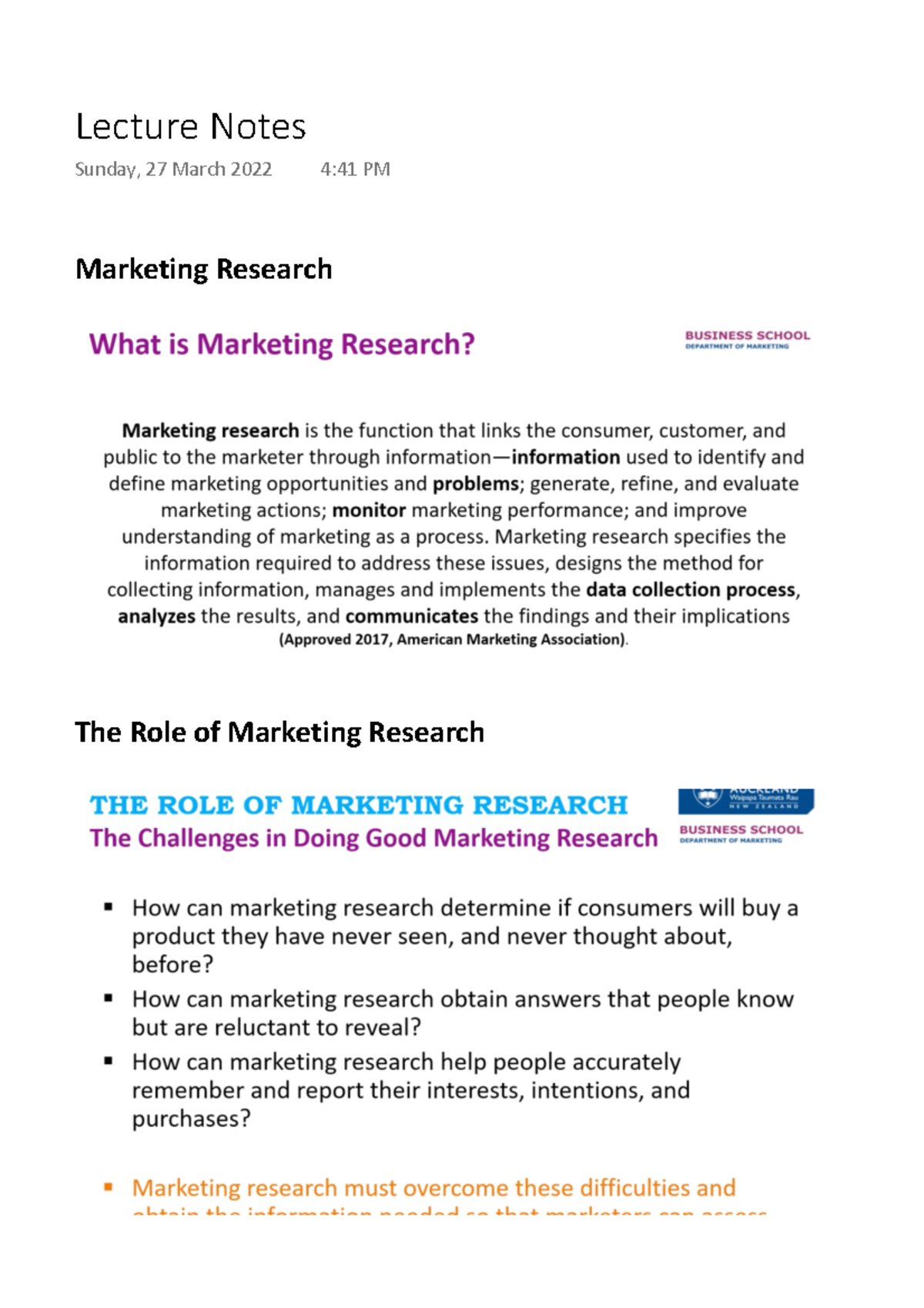 Marketing Research - FULL NOTES - Marketing Strategy - Marketing ...