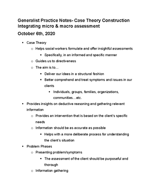 2020-9-15 Generalist Practice - Generalist Practice Notes Lecture 2 ...