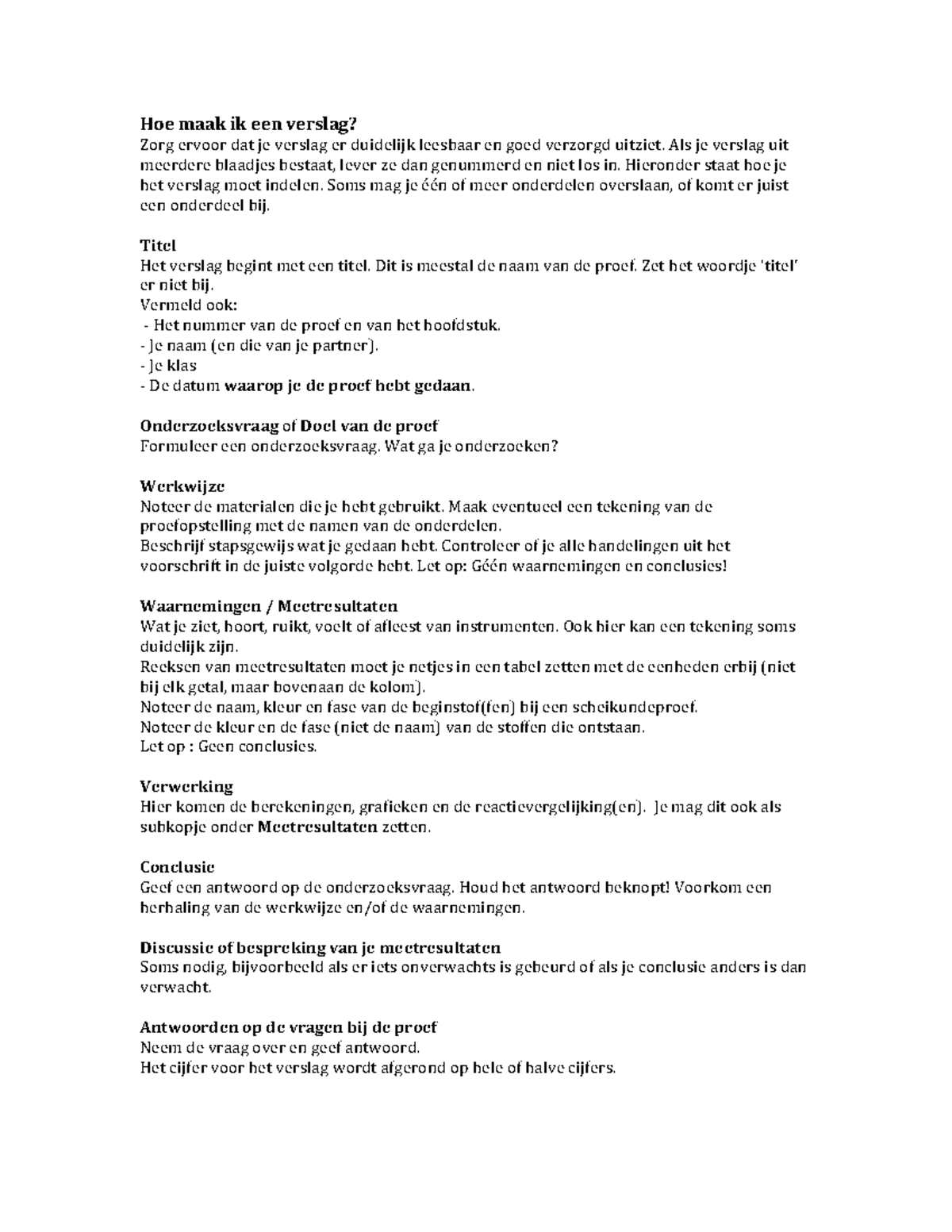 Een verslag maken - het is gwn een begrippen lijst - Hoe maak ik een ...