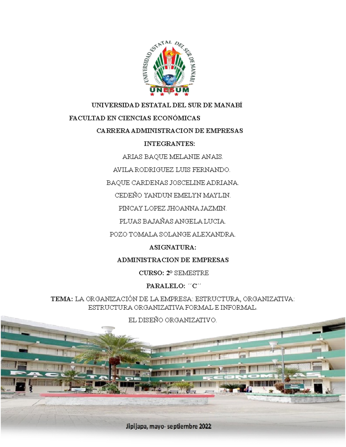 Documento DE Exposicion Grupo #6 ADE - UNIVERSIDAD ESTATAL DEL SUR DE ...