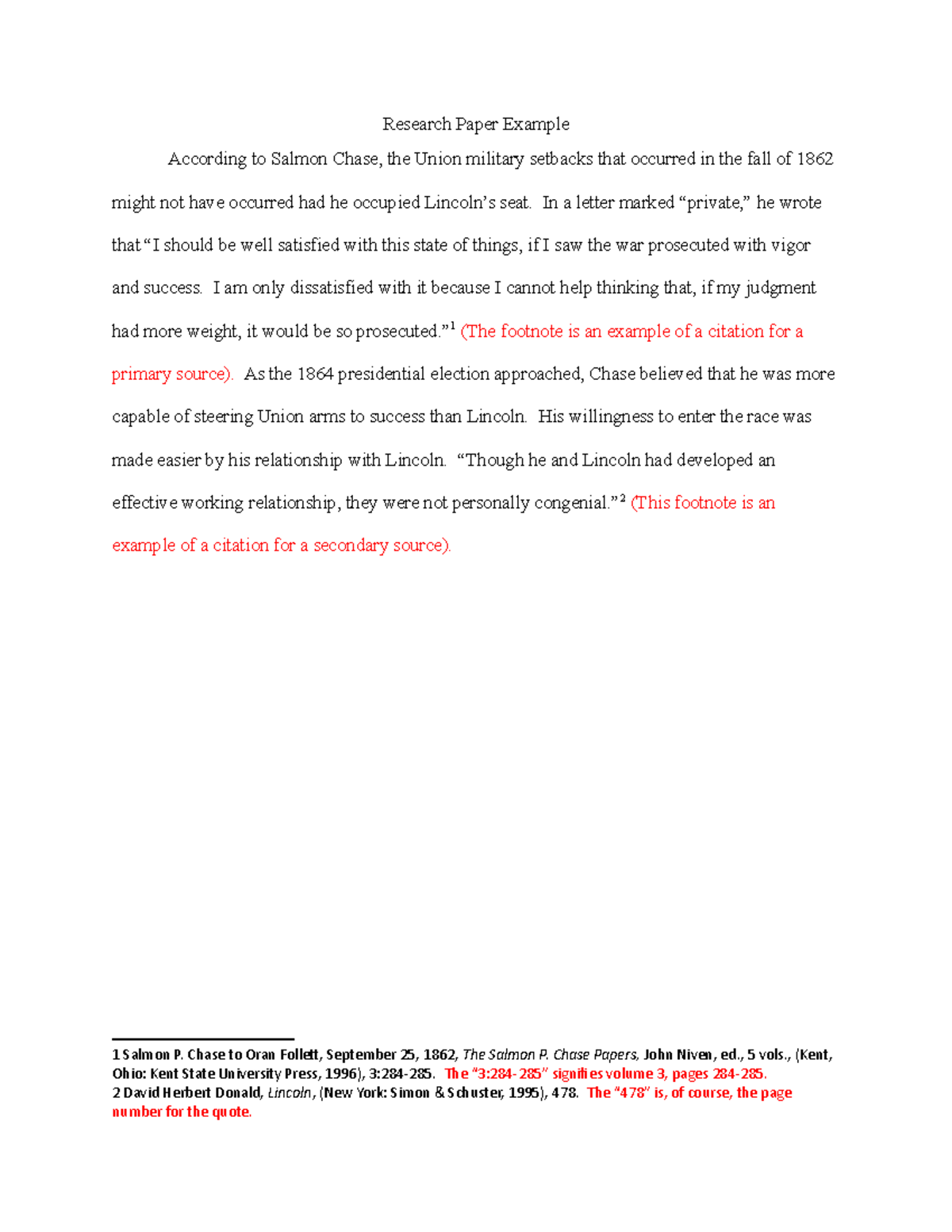 Research Paper Example for margins, font & footnoting - Research Paper ...
