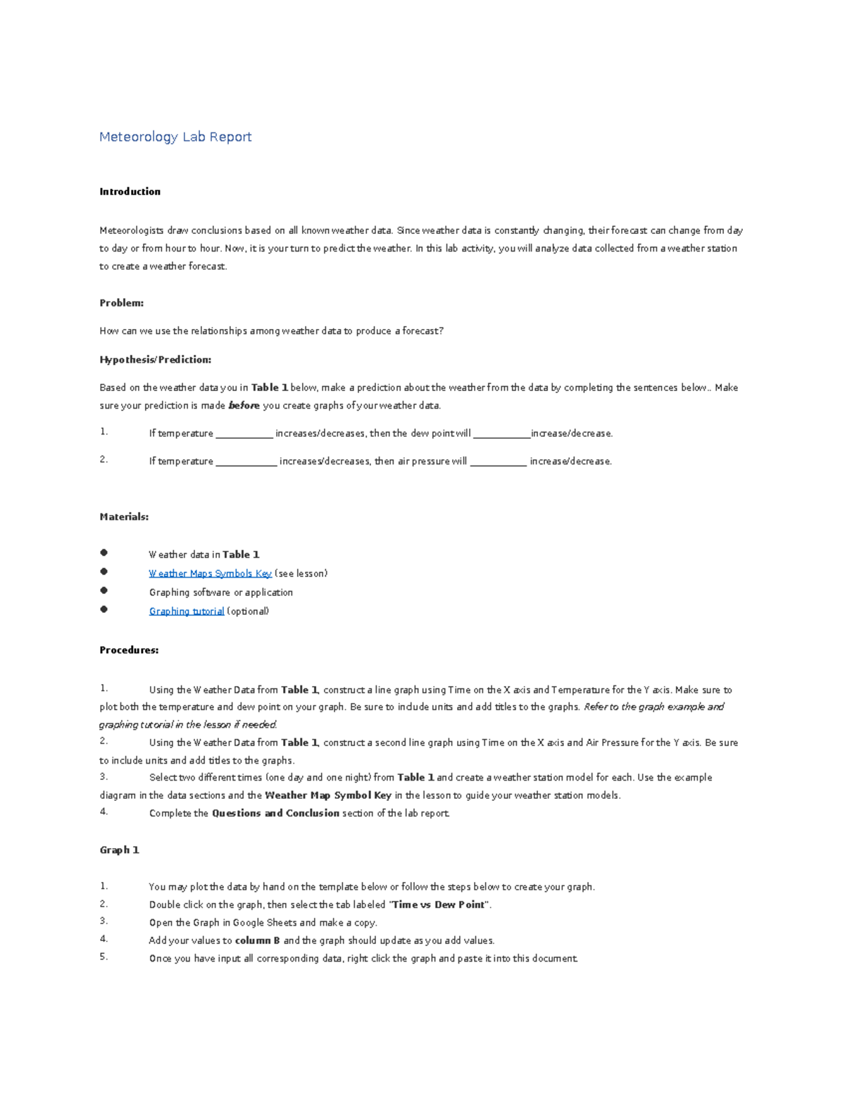 Revised 2.04 assignment 2023 - Meteorology Lab Report Introduction Meteorologists draw ...