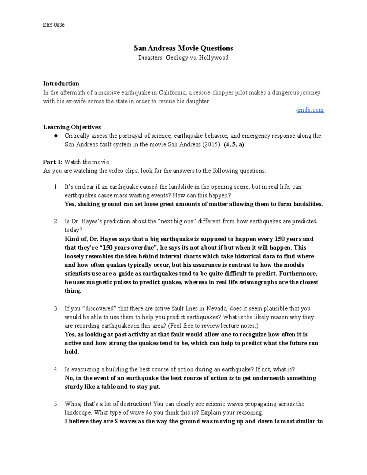 MQ San Andreas - filled with answers - EES 0836 San Andreas Movie ...