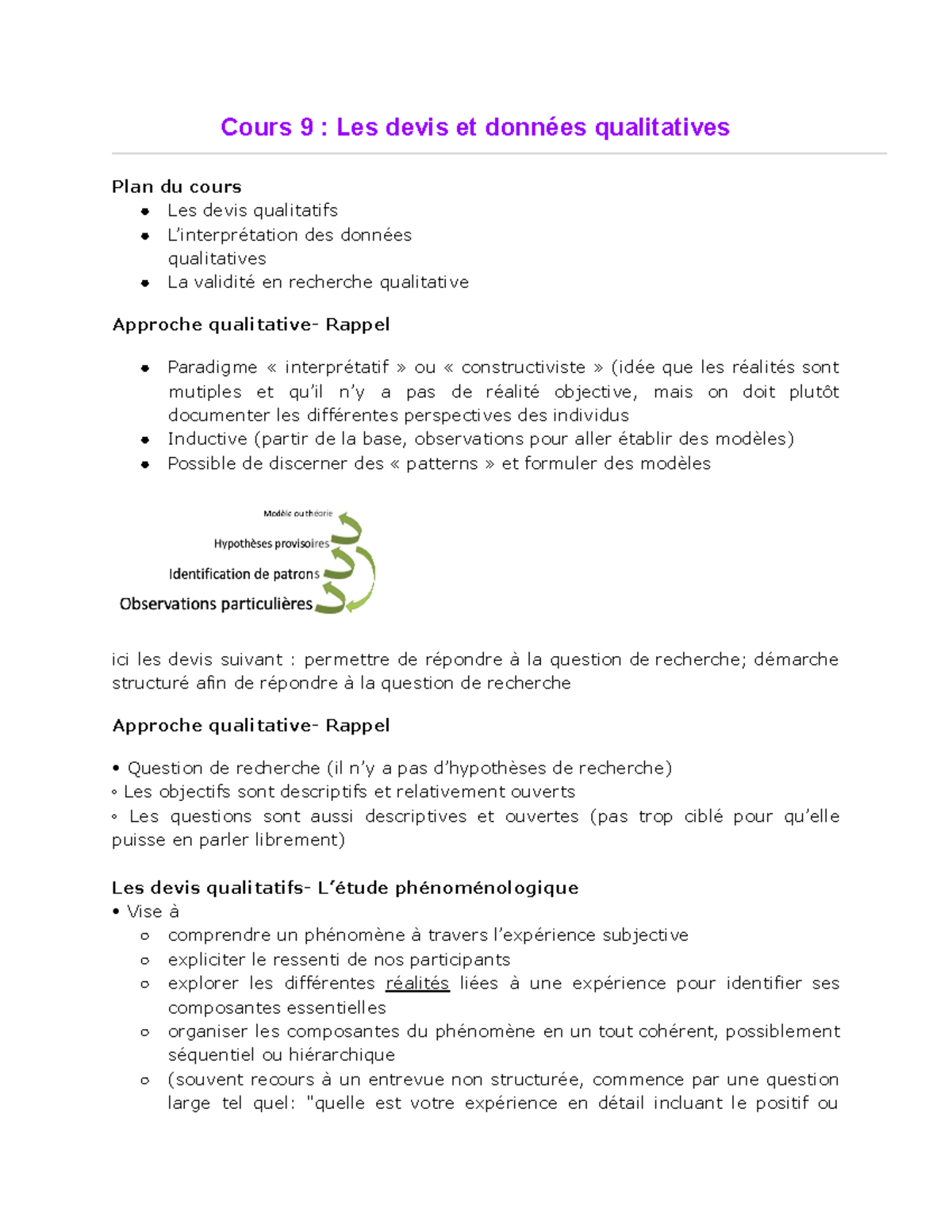 Cours 9 Les devis et données qualitatives - Cours 9 : Les devis et ...