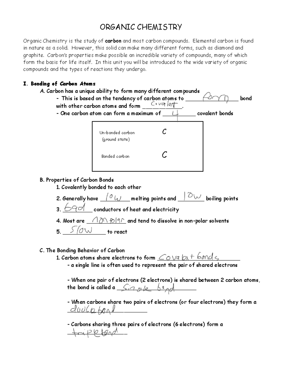 10 Organic Class Notes Practice - ORGANIC CHEMISTRY Organic Chemistry ...