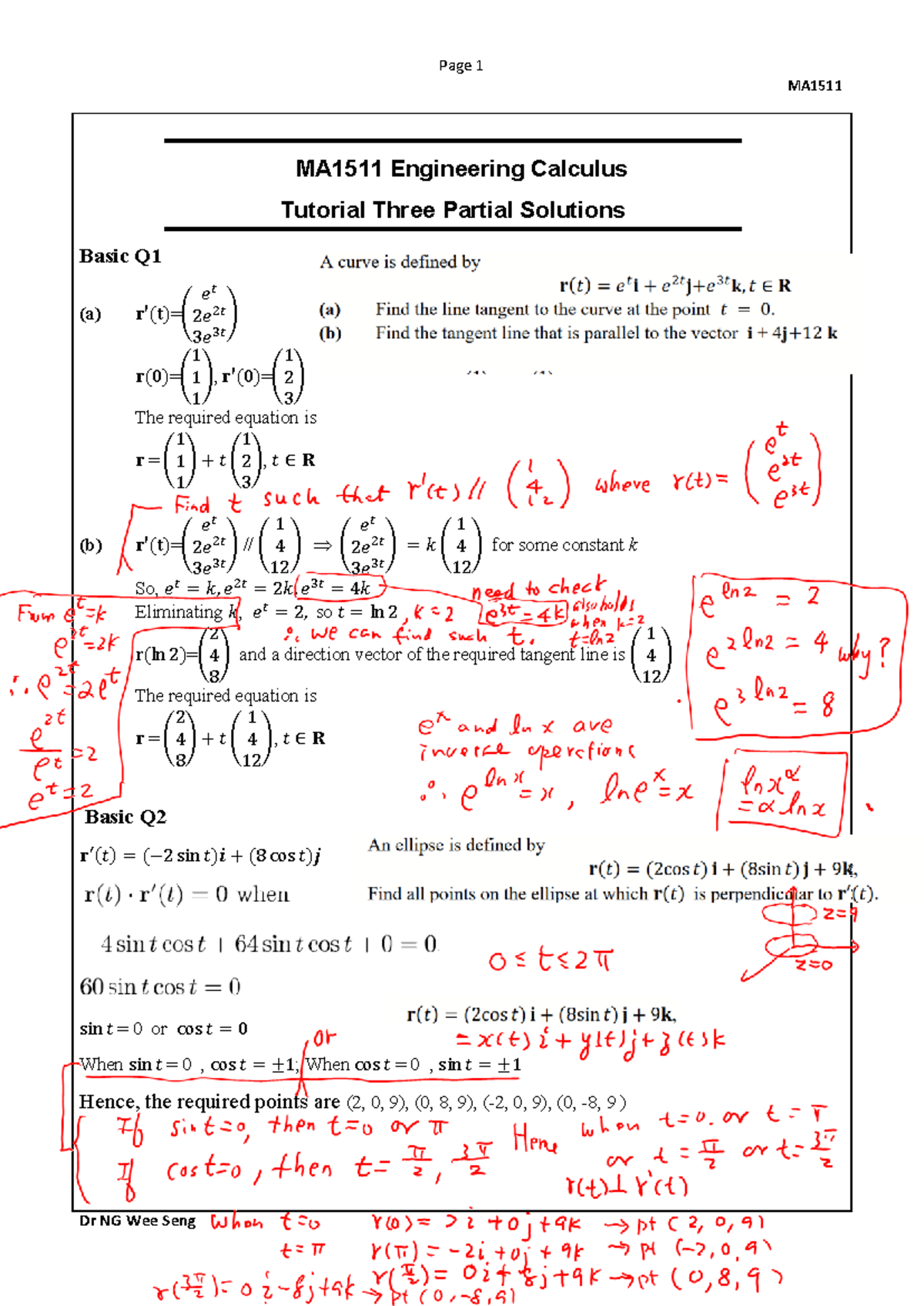 MA1511 2021S2 Tutorial 3 Partial Sol (Basic) - MA MA1511 Engineering Calculus Tutorial Three ...