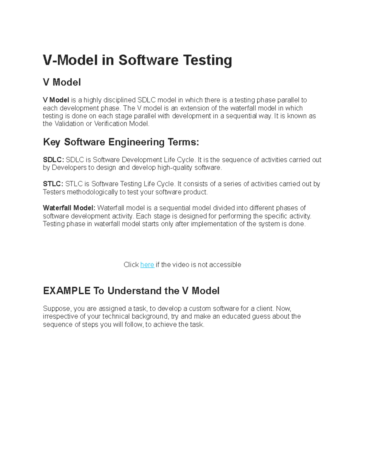 V 4 2020 - V Model is a highly disciplined SDLC model in which there is ...