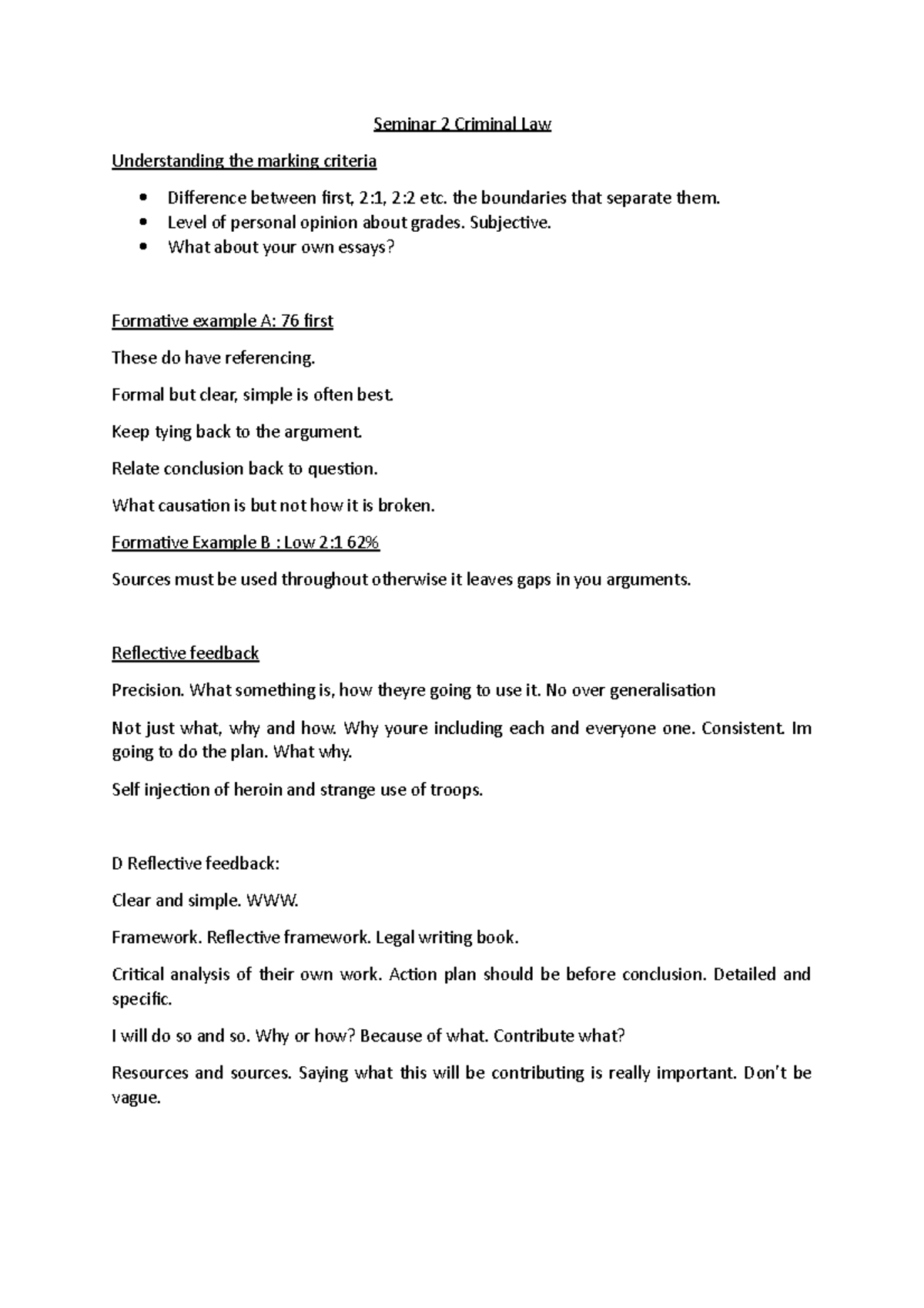 Seminar 2 Criminal Law Introduction Notes - Seminar 2 Criminal Law ...