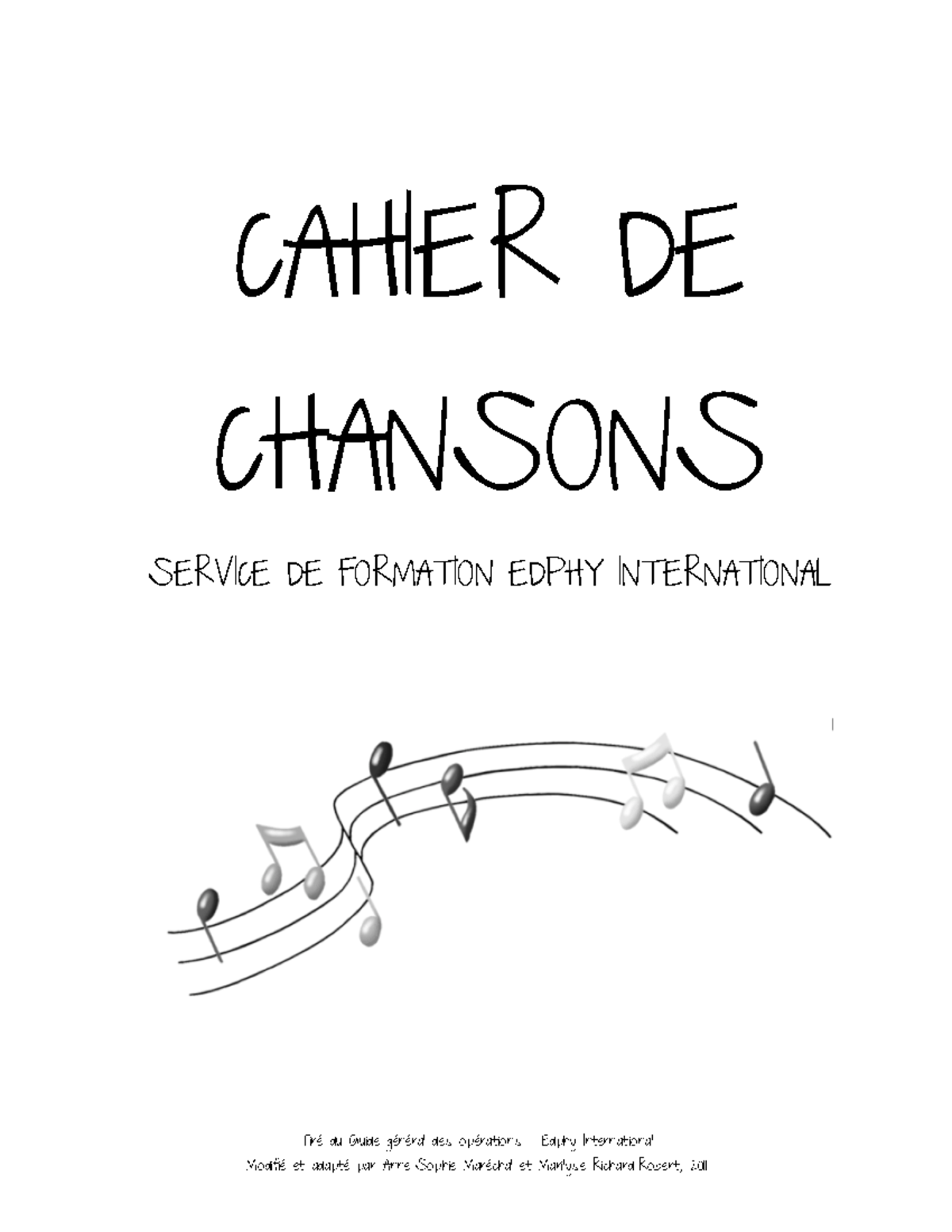 Cahier-de-chansons - Voici un recueil de chanson pour les enfants de 5 ...