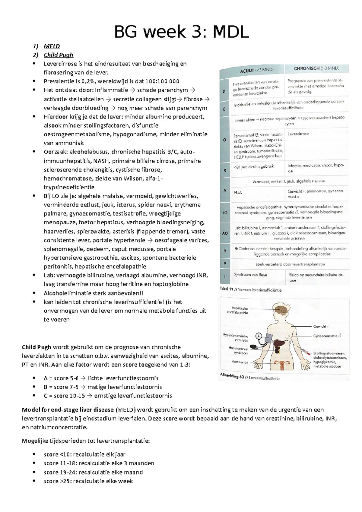 BG week 3 - week 3 abdomen - maagdarmlever - levercirrose - BG week 3 ...