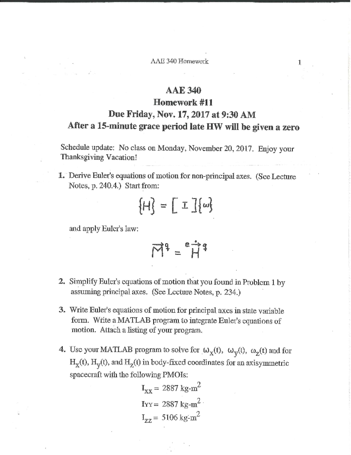 Aae340 Homework 11 - AAE 34000 - Studocu