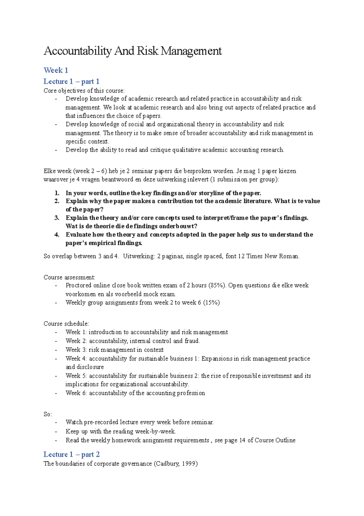 Accountability And Risk Management 6314M0403Y - Lectures ...