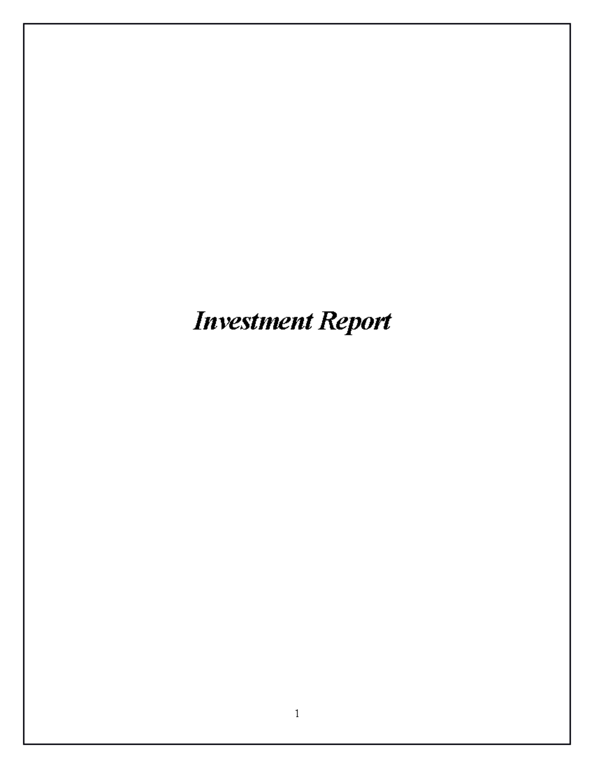 YK22230001-GBP-( Assignment) - Investment Report Table of Contents ...