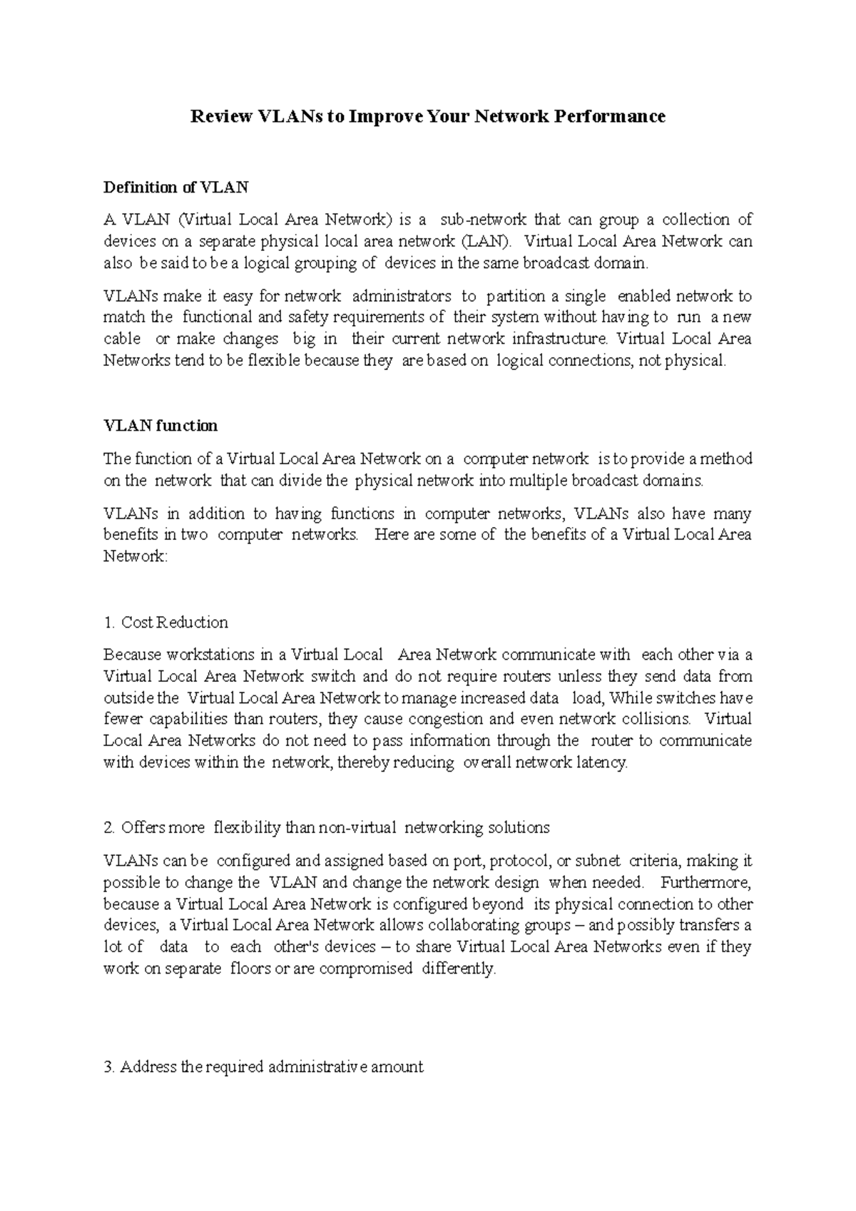 Review VLANs to Improve Your Network Performance - Review VLANs to Improve Your Network ...