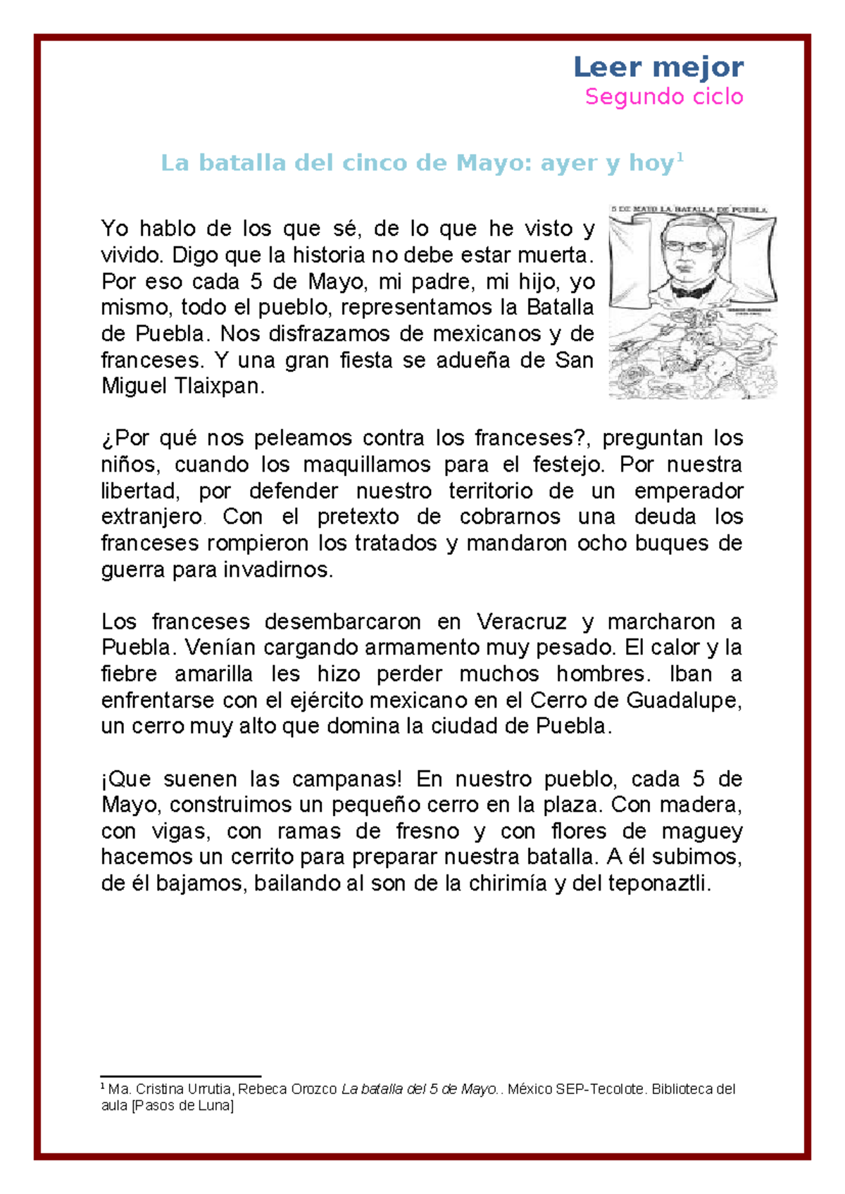 La batalla del cinco de Mayo - Segundo ciclo La batalla del cinco de ...