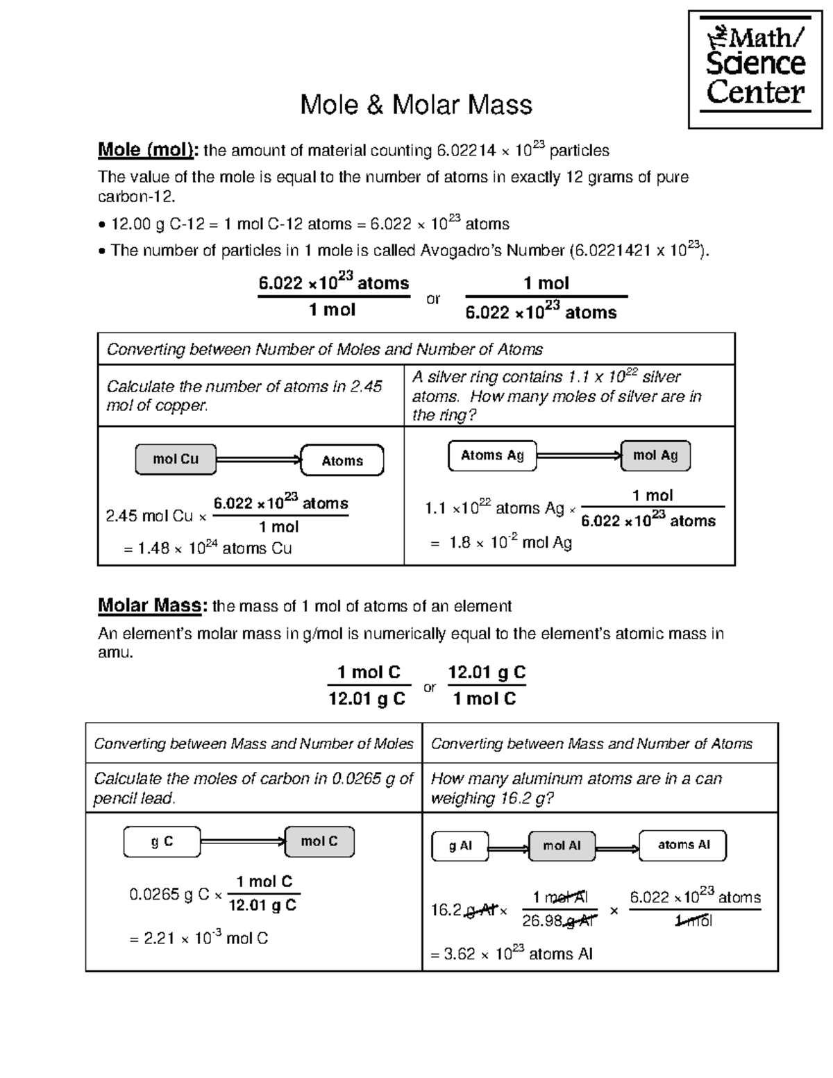 Mole - Study of mole in General Chemistry 1 Make sure to study to all ...