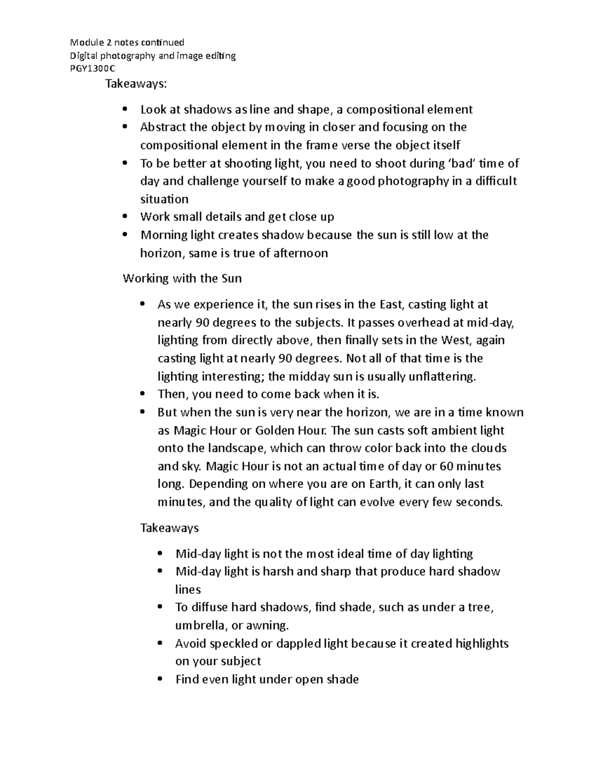 Module 02 The Importance of Photography - Module 2 notes continued ...