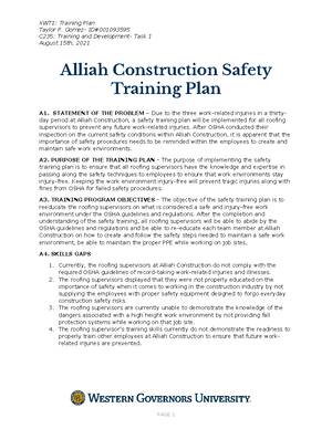 C235 Task 1 Training and Development - C235 Training and Development ...