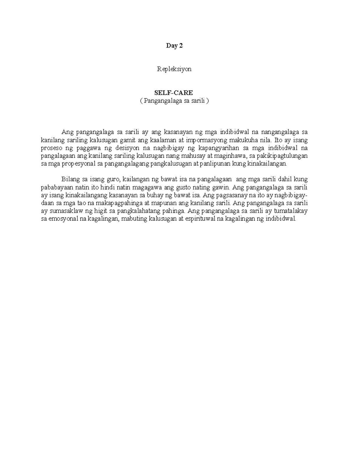 Day-2-Reflection - Reflection of code of ethics topic - Day 2 ...