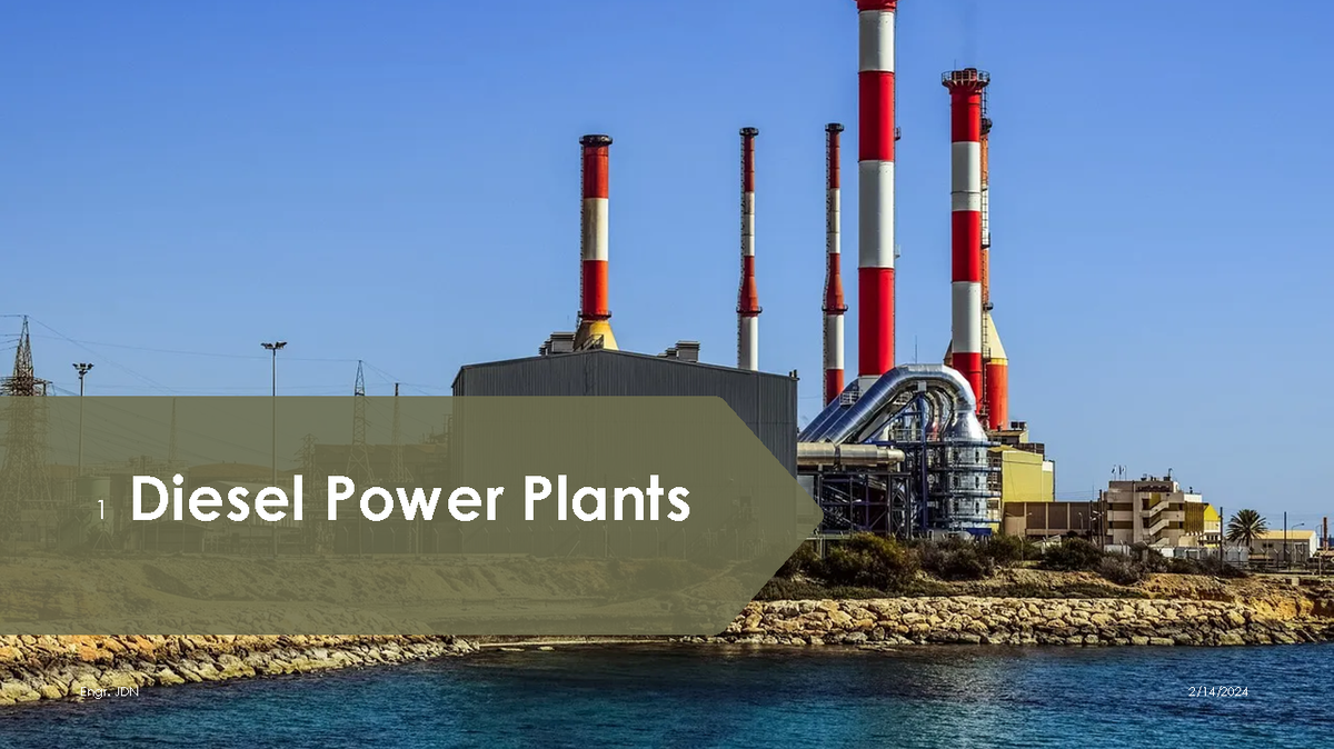 Diesel Power Plants - 1 Diesel Power Plants Diesel Power Plant ...