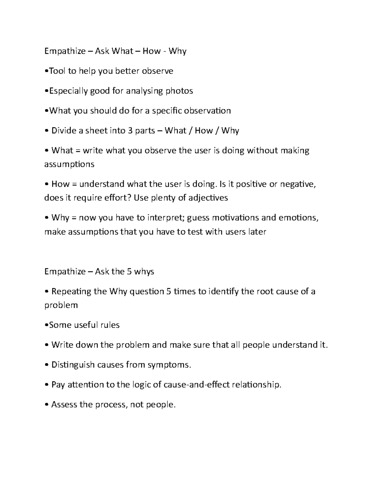Entrep 2 - Note - Empathize – Ask What – How - Why •Tool to help you ...