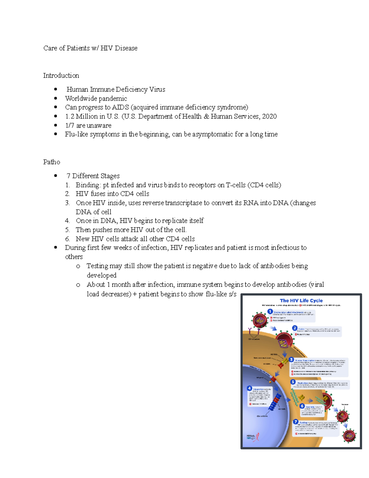 AC3 - Care of HIV - notes - Care of Patients w/ HIV Disease ...