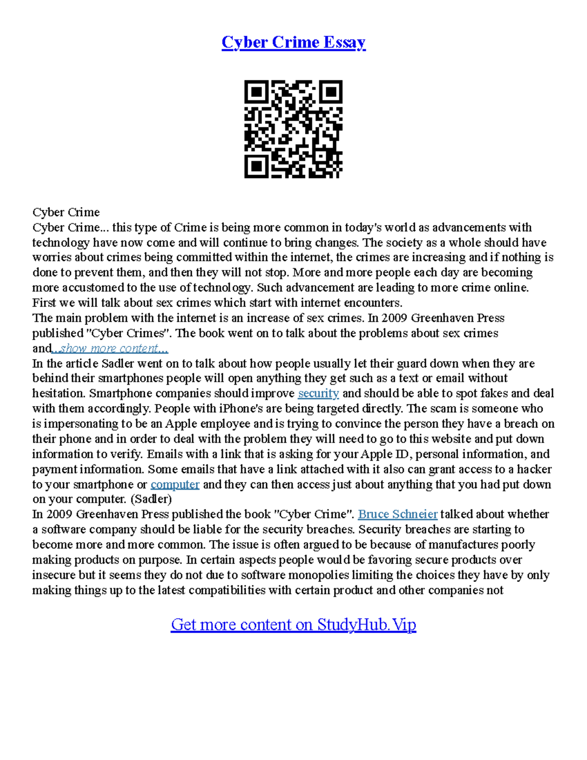 Essays On Cyber Crime - Cyber Crime Essay Cyber Crime Cyber Crime ...