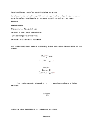 Example Paper 5 - Heat Transfer - Example Paper 1 (questions taken from ...