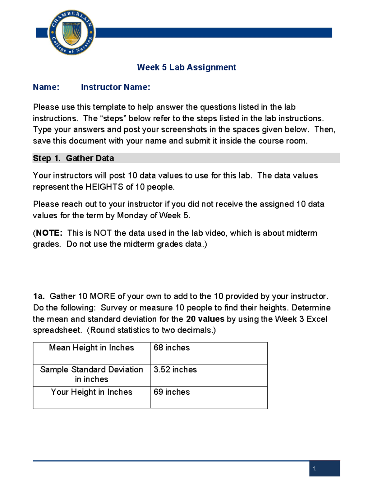 Week 5 Lab Official Student Template answer - Week 5 Lab Assignment Name: Instructor Name ...