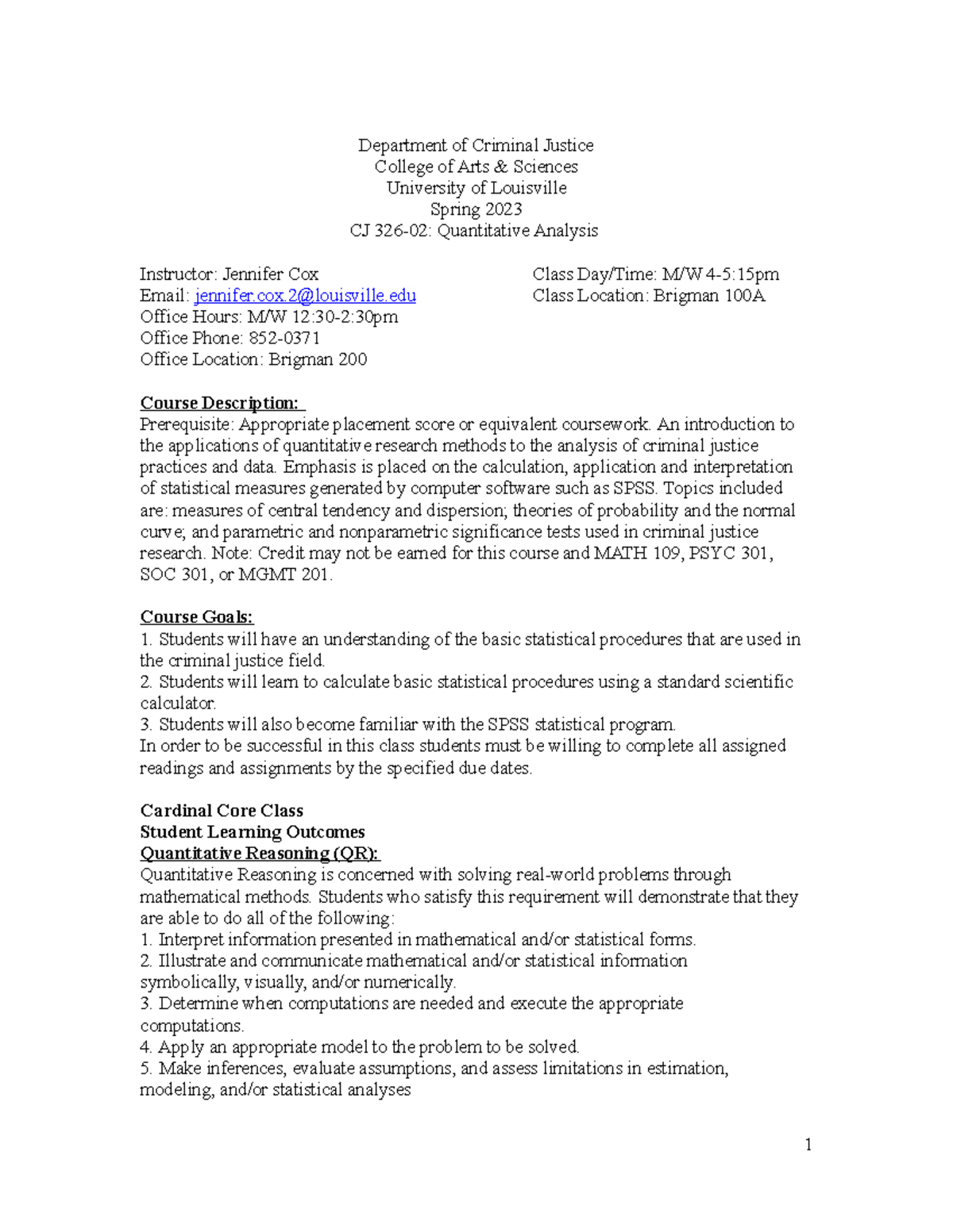 CJ-326-02-4232 syllabus - Department of Criminal Justice College of ...