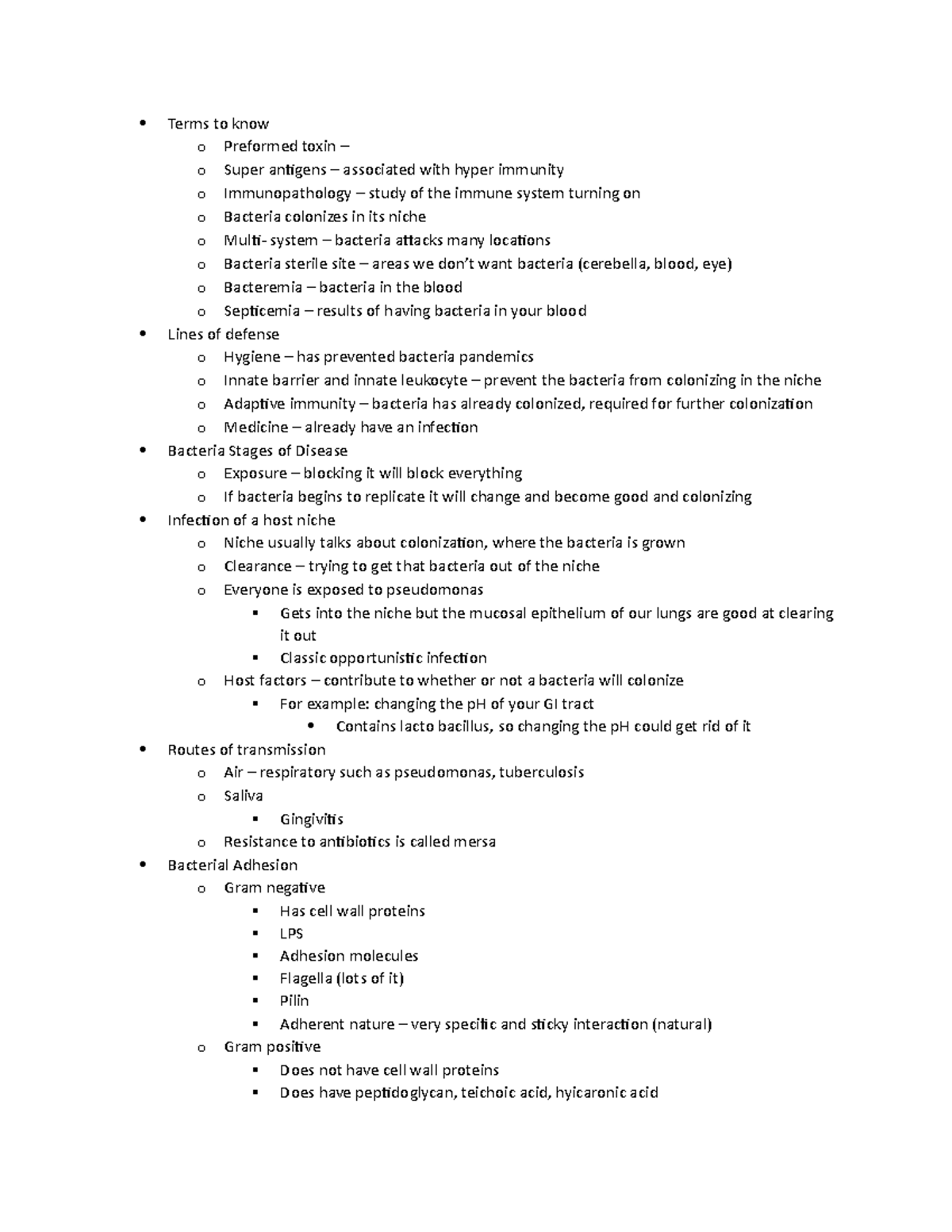 Lesson 3 - notes - Terms to know o Preformed toxin – o Super antigens ...