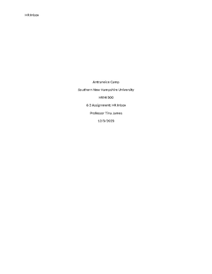 HRM 310 Milestone One Module 5 - Antraneice Camp Southern New Hampshire ...