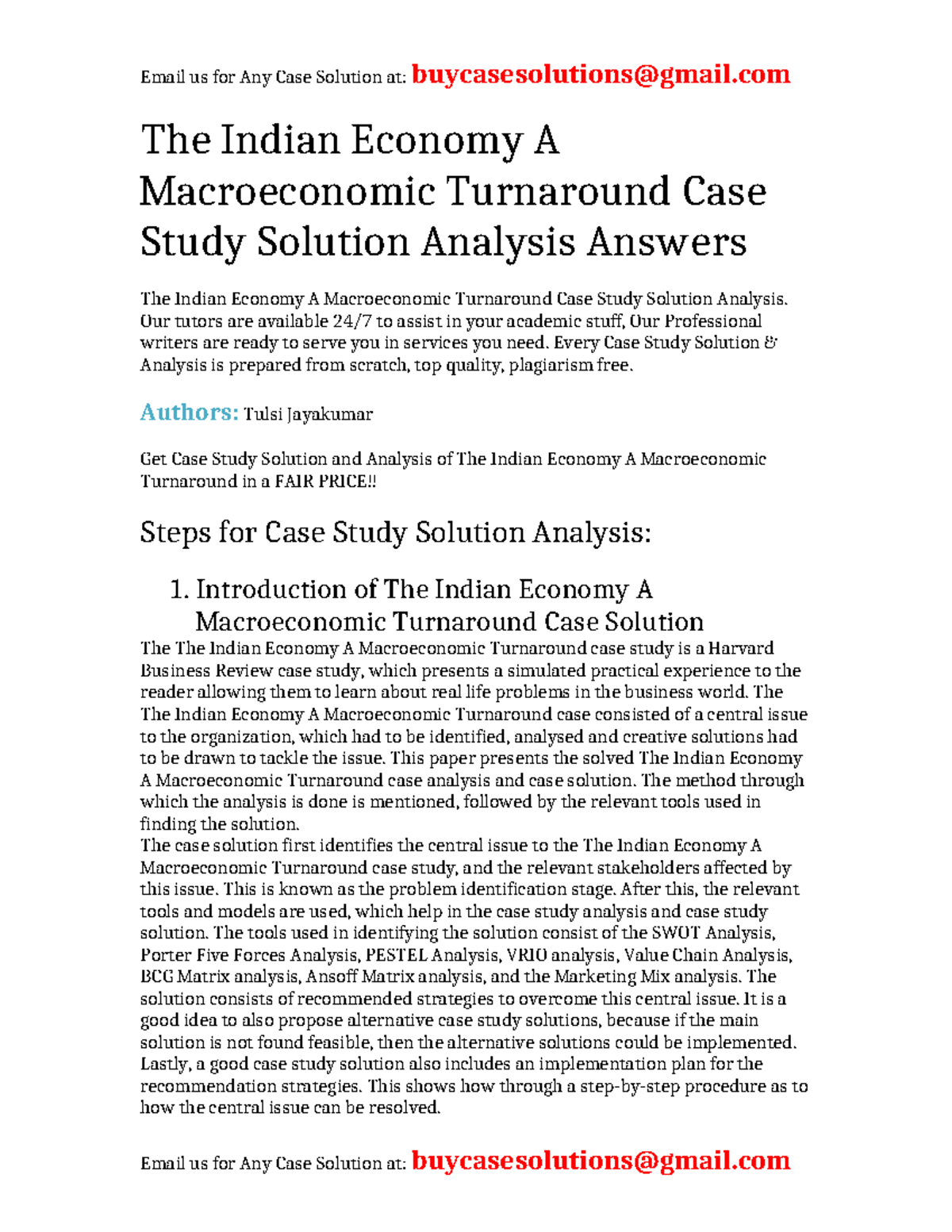 Case Solution The Indian Economy A Macroeconomic Turnaround - The ...