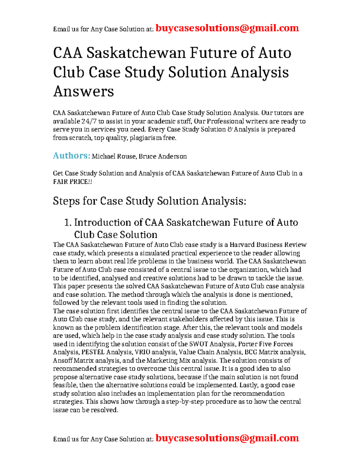 Case Solution CAA Saskatchewan Future of Auto Club - CAA Saskatchewan Future of Auto Club Case ...