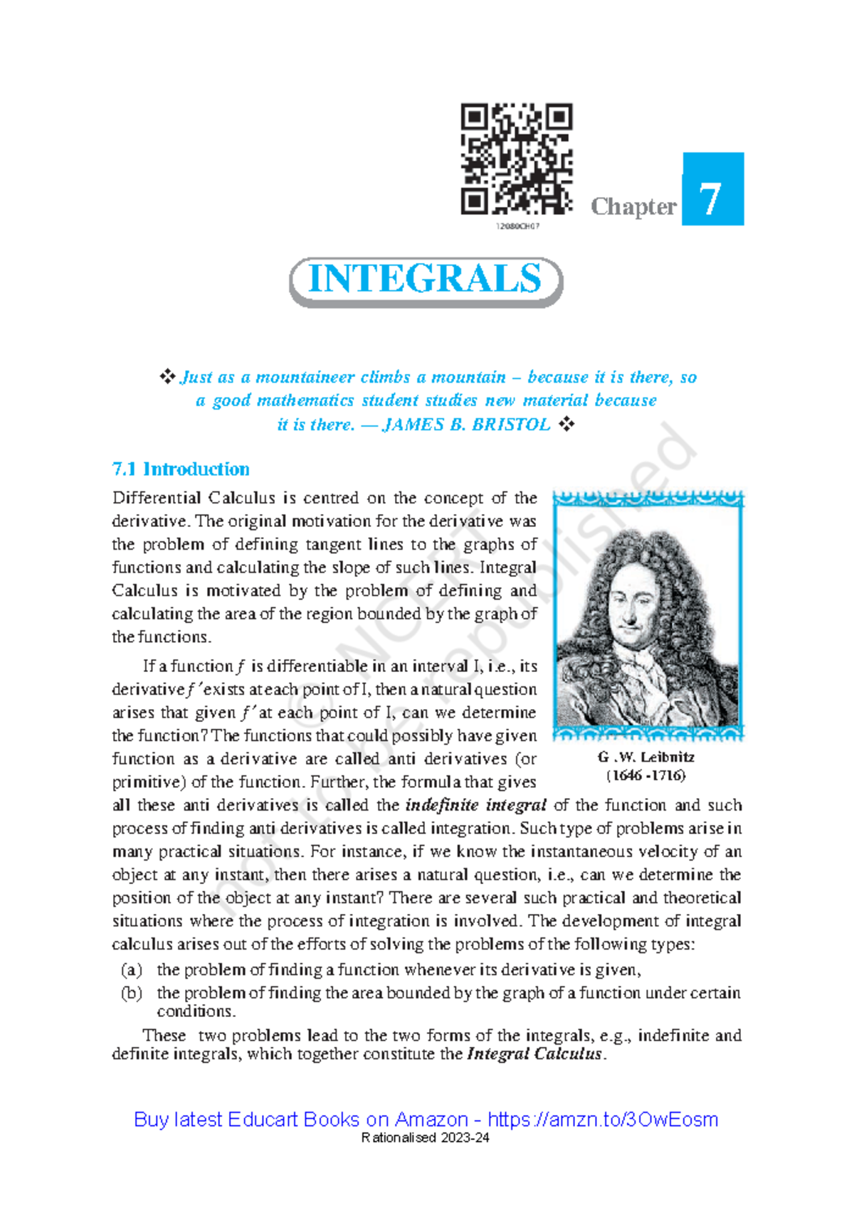 Ch- 7 Integrals - Buy latest Educart Books on Amazon - amzn/3OwEosm ...