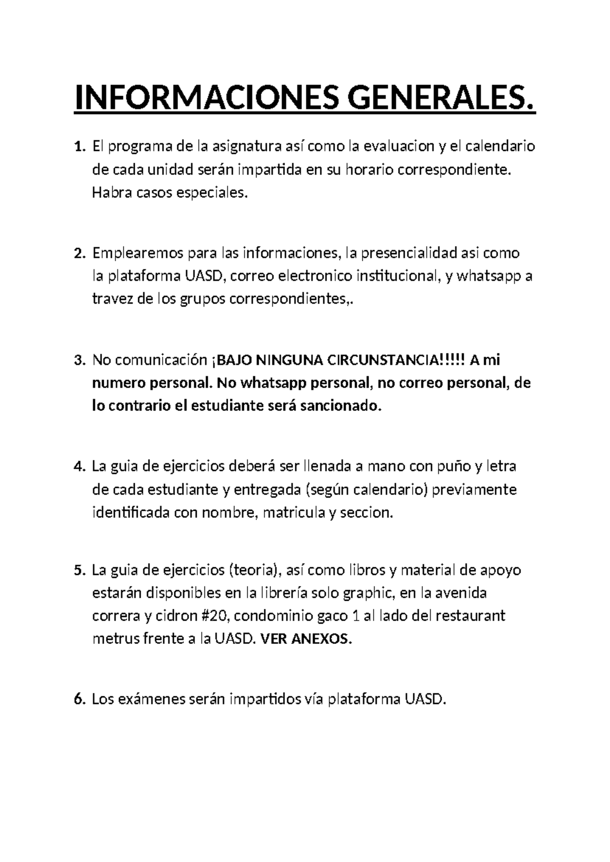 Informaciones Generales - INFORMACIONES GENERALES. El programa de la ...