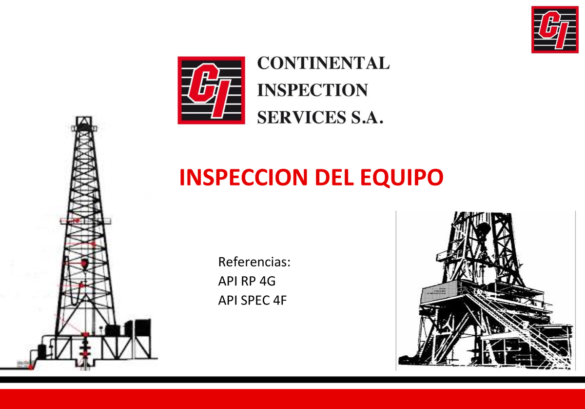 Pdfcoffee - Estructuras - INSPECCION DEL EQUIPO Referencias: API RP 4G API SPEC 4F EN QUE NOS ...