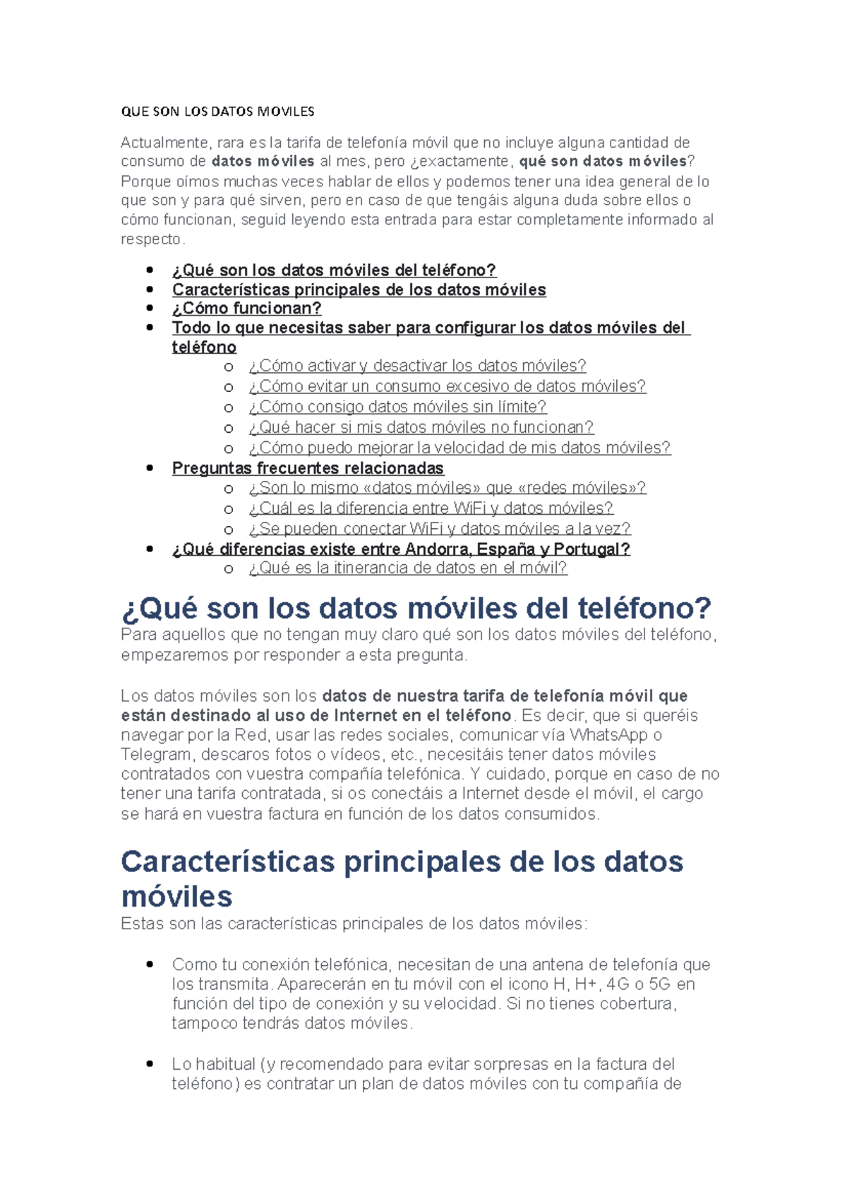 Leccion 1. 2 QUE SON LOS Datos Moviles - QUE SON LOS DATOS MOVILES ...