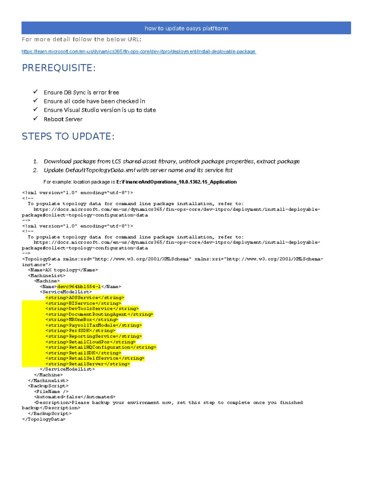 How To Update Platform - Revision: 10/27/ For more detail follow the ...