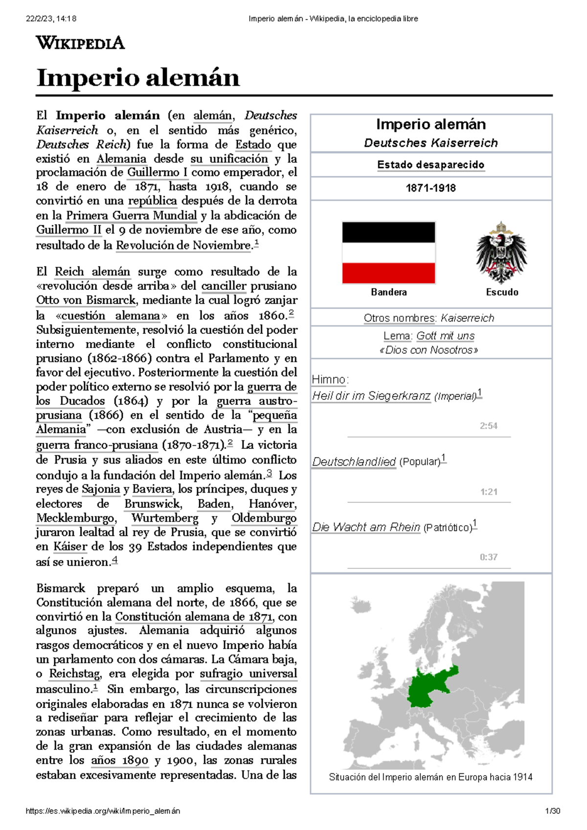 Imperio alemán - Wikipedia, la enciclopedia libre - Imperio alemán ...