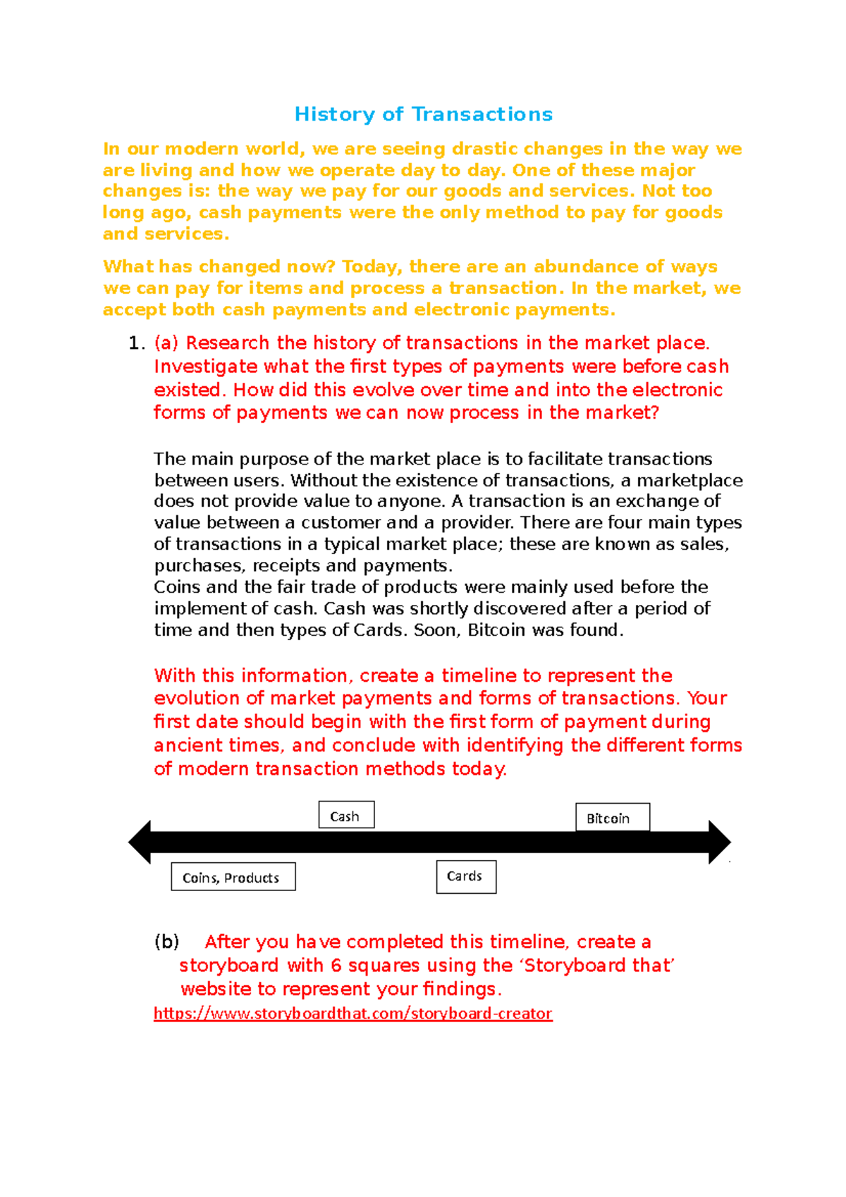 History of Transactions - One of these major changes is: the way we pay ...