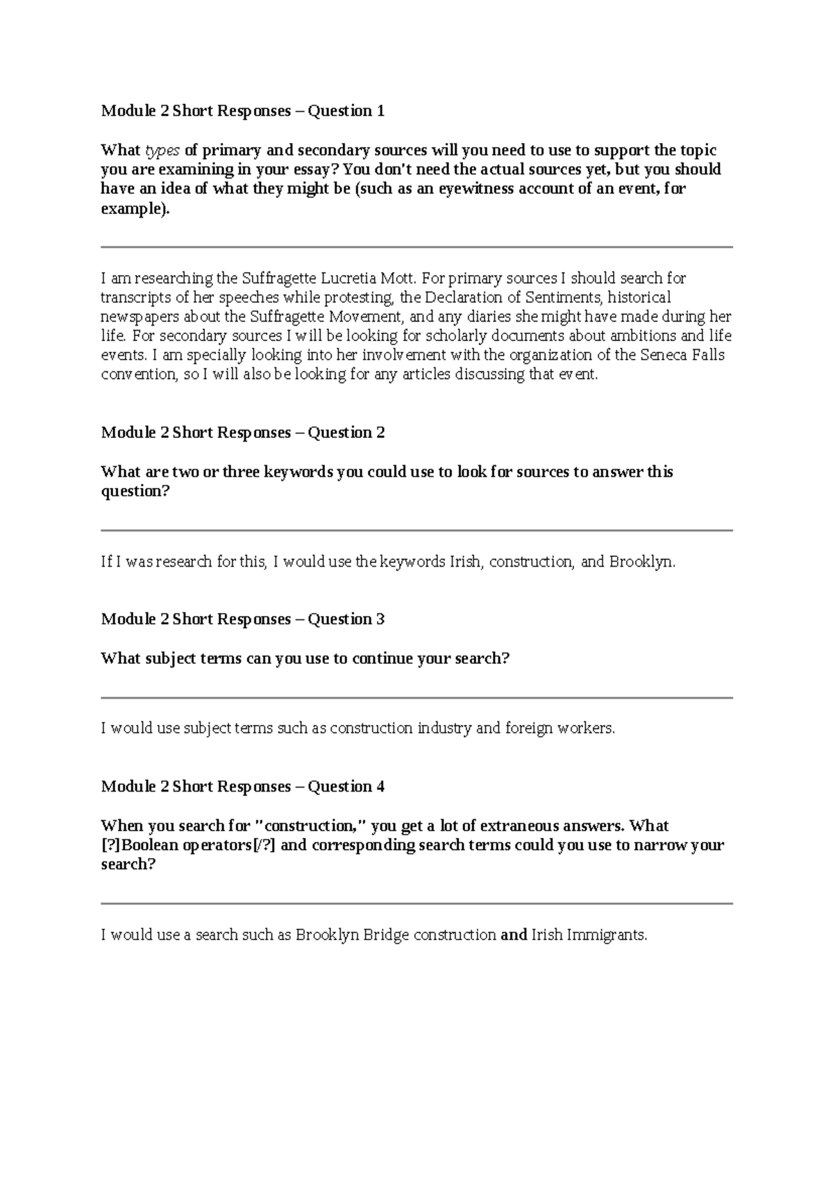 Module Two Short Answers - Module 2 Short Responses – Question 1 What ...