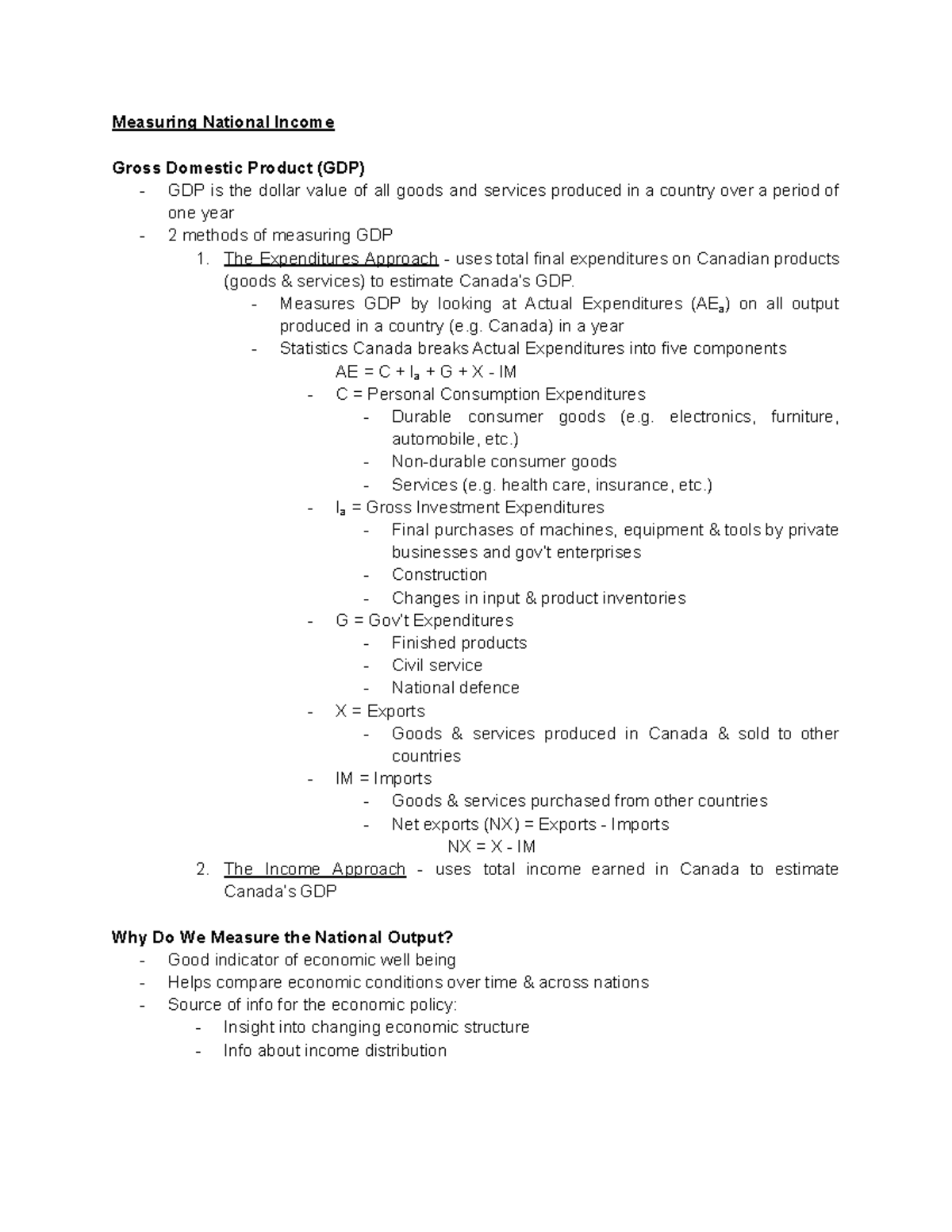 Chapter 5 - Measuring National Income - Measuring National Income Gross ...