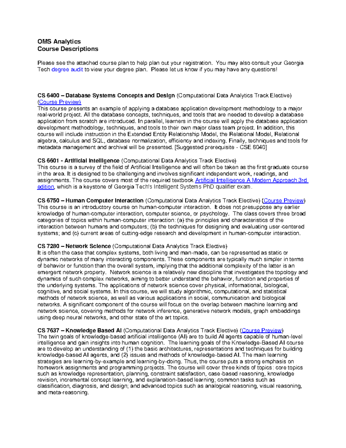 Oms-analytics-course-list - OMS Analytics Course Descriptions Please ...