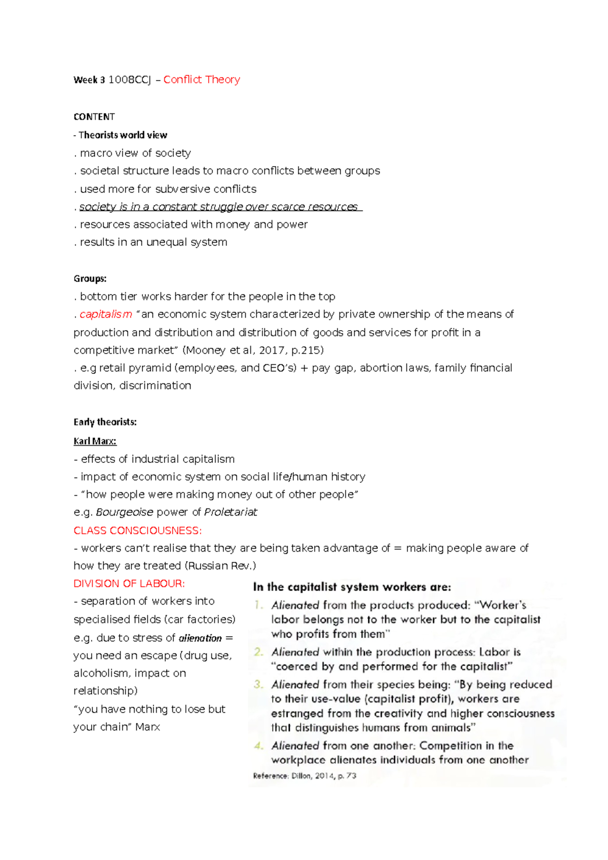 Week 3 - Conflict Theory - Week 3 1008CCJ – Conflict Theory CONTENT ...