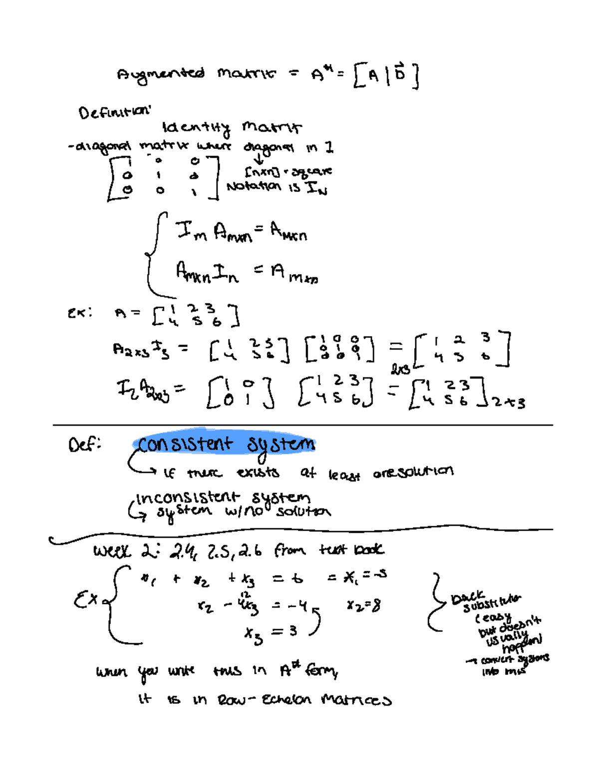 Lecture 3 - How to identify matrices, put into row-echelon form and how ...