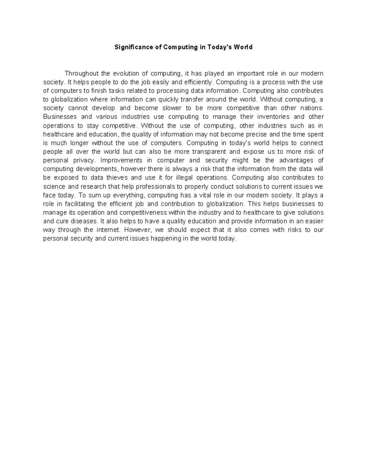 Modern Computing - Significance of Computing in Today's World ...