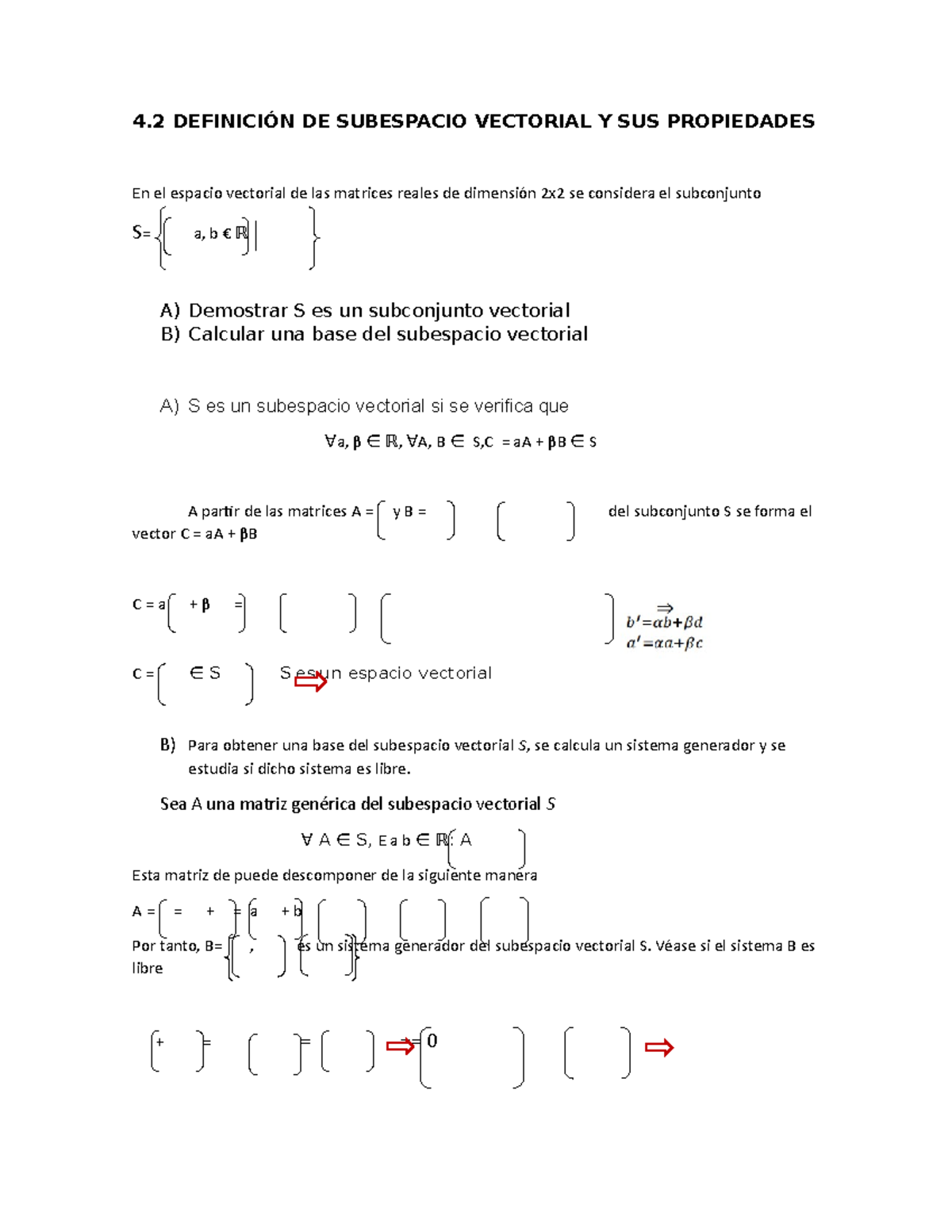 Algebra 4 Unidad - 4 DEFINICIÓN DE SUBESPACIO VECTORIAL Y SUS ...