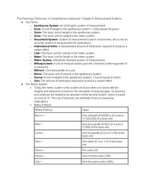 Instruction Notes- Week 1 - Apothecary and Avoirdupois Measurement ...